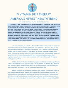 IV Vitamin Drip Therapy - Phlebotomy Career Training